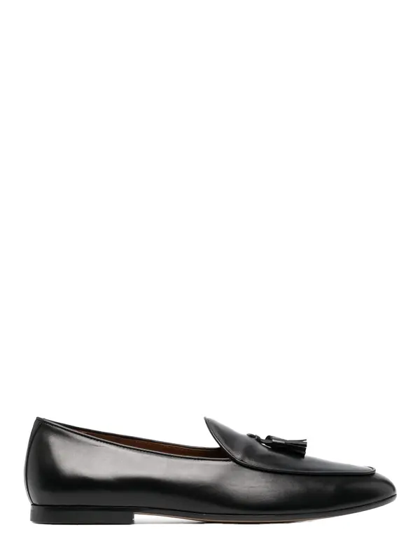 TOD'S Leather Loafers With Tassels - Black