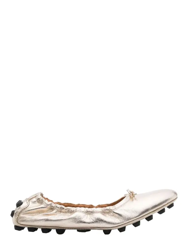 TOD'S Bubble Ballerina Shoes - Gold