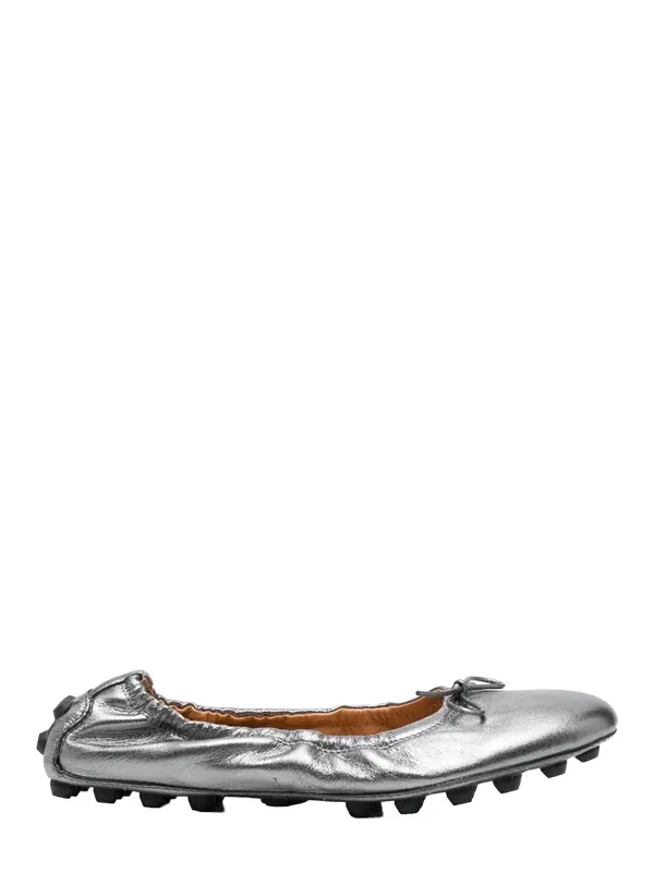 TOD'S Gommino Ballerina Shoes - Silver