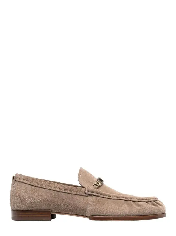 TOD'S Logo-plaque Suede Loafers - Brown