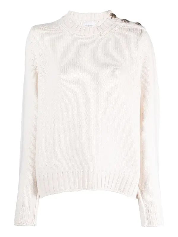BARRIE Button-detailed Cashmere Jumper - Neutrals