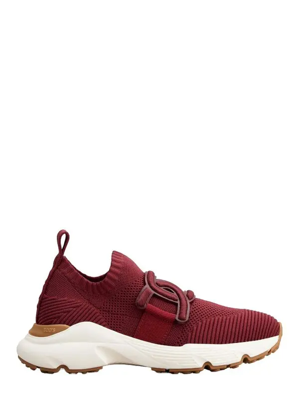 TOD'S Logo-strap Almond-toe Sneakers - Red