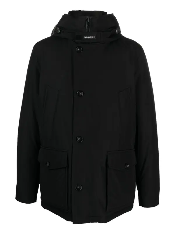 Woolrich Arctic Button-up Hooded Down Jacket - Black