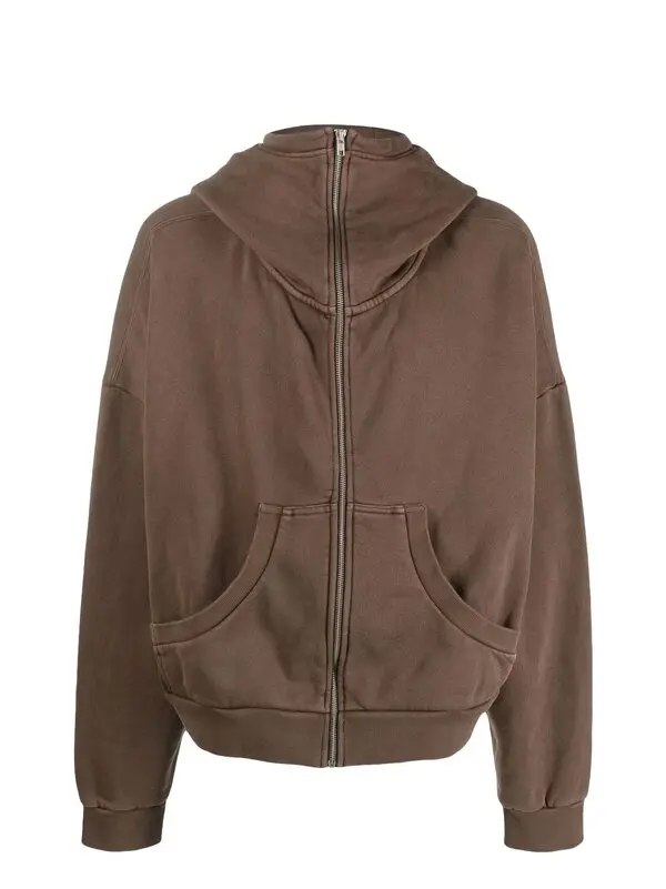 ENTIRE STUDIOS High-neck Zip-up Hoodie - Brown