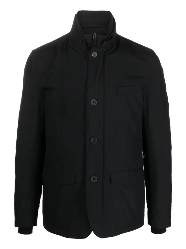 Herno Down-feather Filling Padded Funnel Neck Jacket - Black
