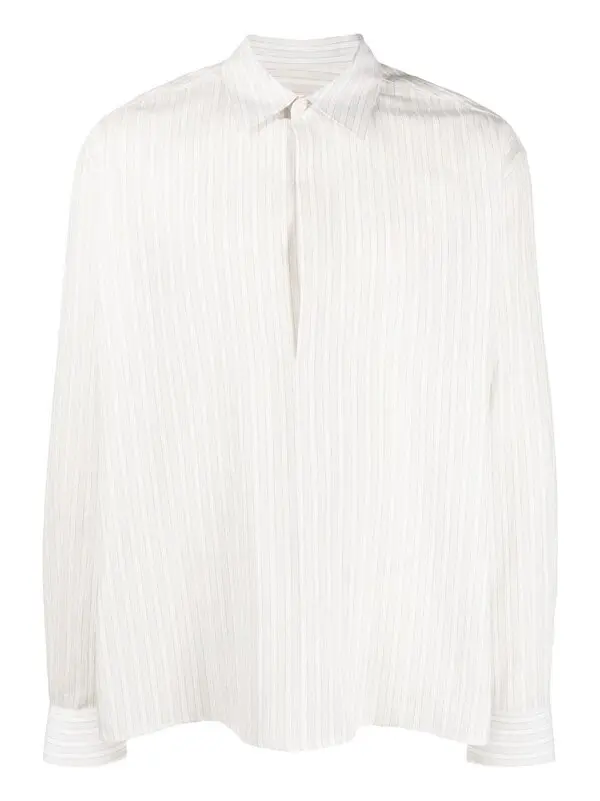 LANVIN Striped Cotton Shirt - White