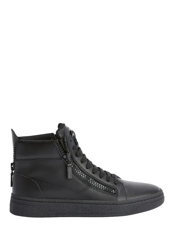GIUSEPPE ZANOTTI Leather High-top Sneakers - Black