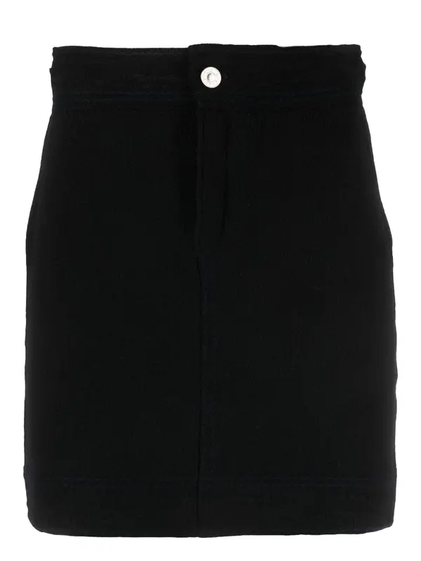 BARRIE Contrast-stitch Mini Skirt - Black