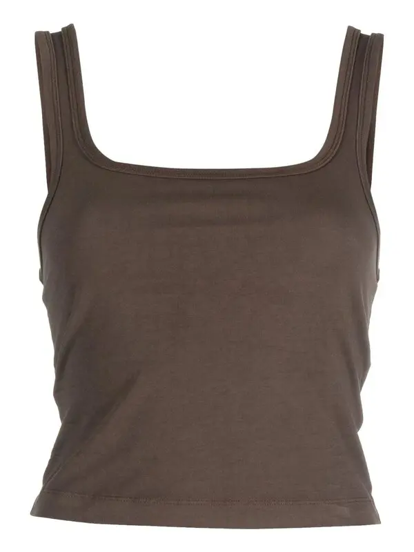 ENTIRE STUDIOS Square-neck Cropped Top - Brown