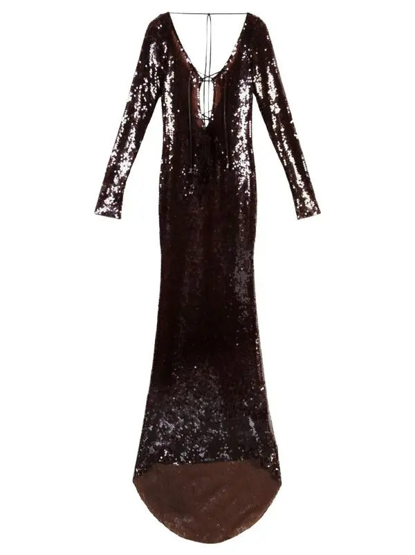 16Arlington Solarium Sequin-embellished Dress - Brown