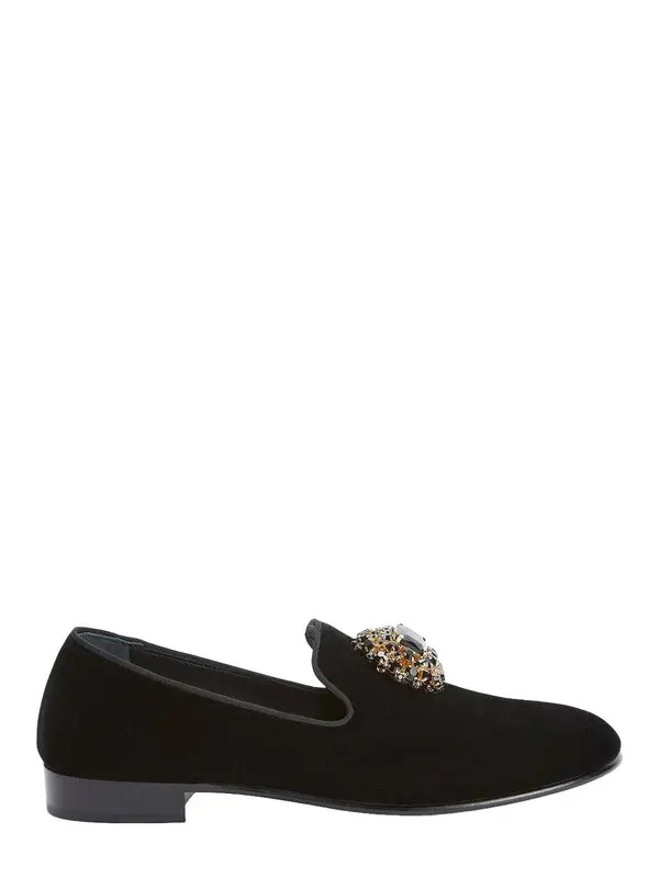 GIUSEPPE ZANOTTI Remye Rhinestone-embellished Loafers - Black
