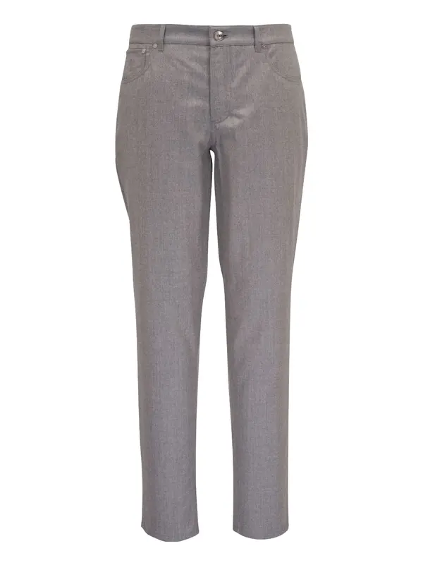 Brunello Cucinelli Mid-rise Wool Trousers - Grey