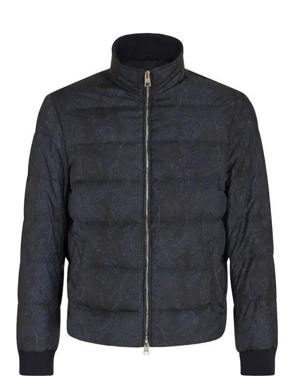 Etro Paisley-print Padded Jacket - Blue