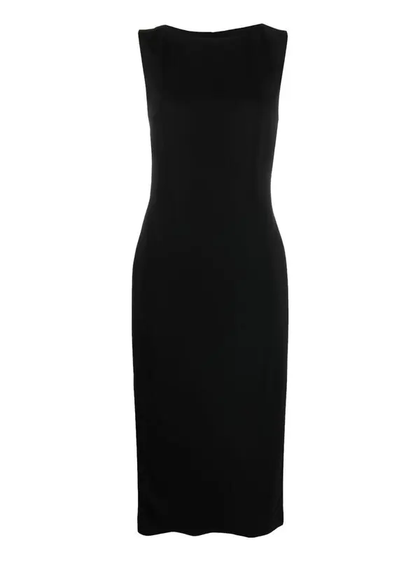 ST. AGNI Boat-neck Sleeveless Lyocell Dress - Black