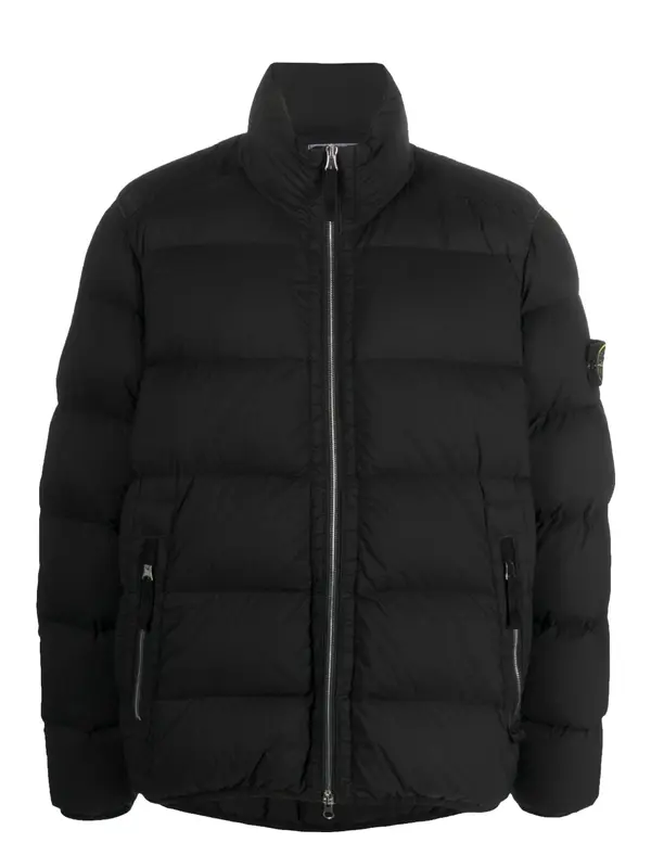 Stone Island Compass-patch Padded Down Jacket - Black