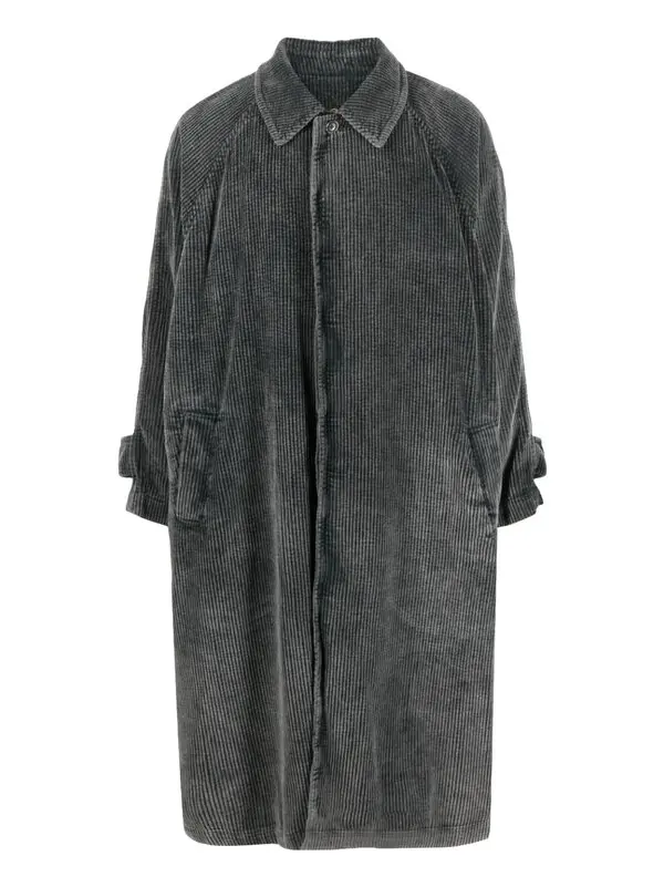 UMA WANG Corduroy Cotton Trench Coat - Grey