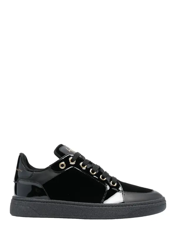 GIUSEPPE ZANOTTI Velvet Lace-up Low-top Sneakers - Black