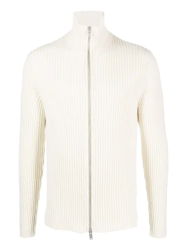 JIL SANDER High-neck Zip-up Cardigan - Neutrals