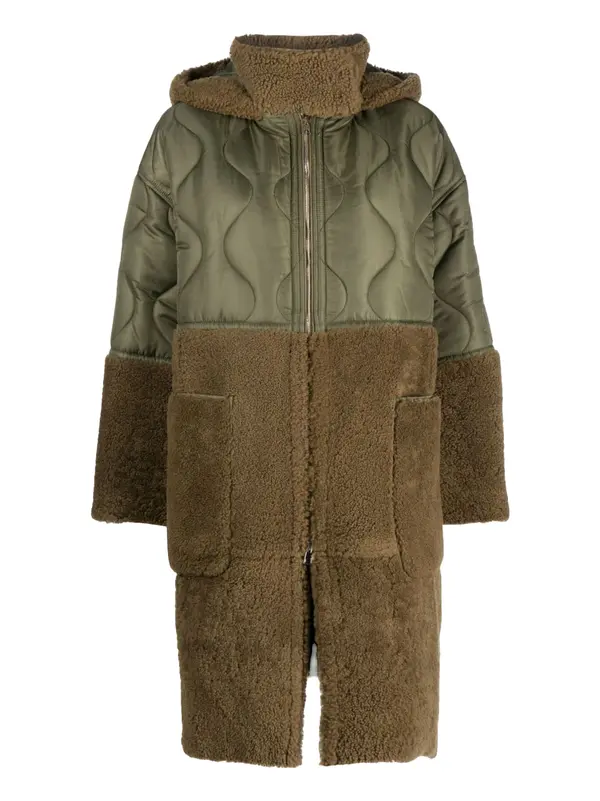 BLANCHA Panelled Quilted Jacket - Green