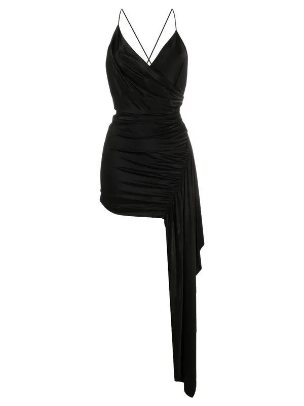 Alexandre Vauthier Asymmetric Draped Minidress - Black