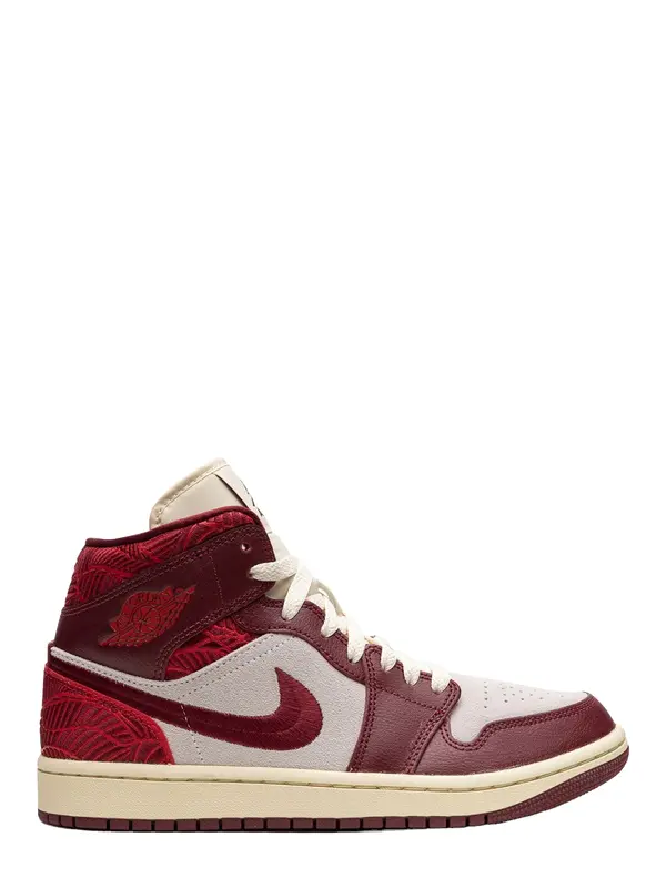 JORDAN Air 1 Mid Tiki Leaf Sneakers - Red