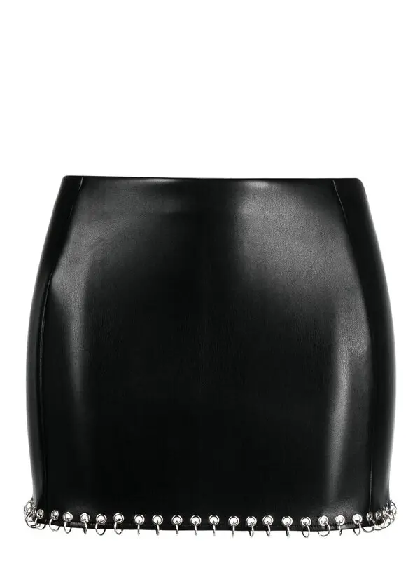 Patrizia Pepe Ring-detailing Faux Leather Miniskirt - Black