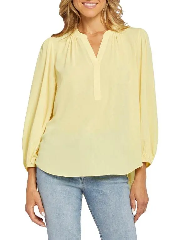 NYDJ Print Puff-sleeve Blouse - Mimosa