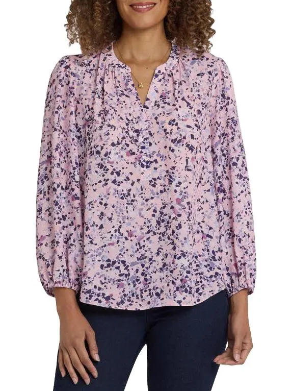 NYDJ Print Puff-sleeve Blouse - Parc Monceau