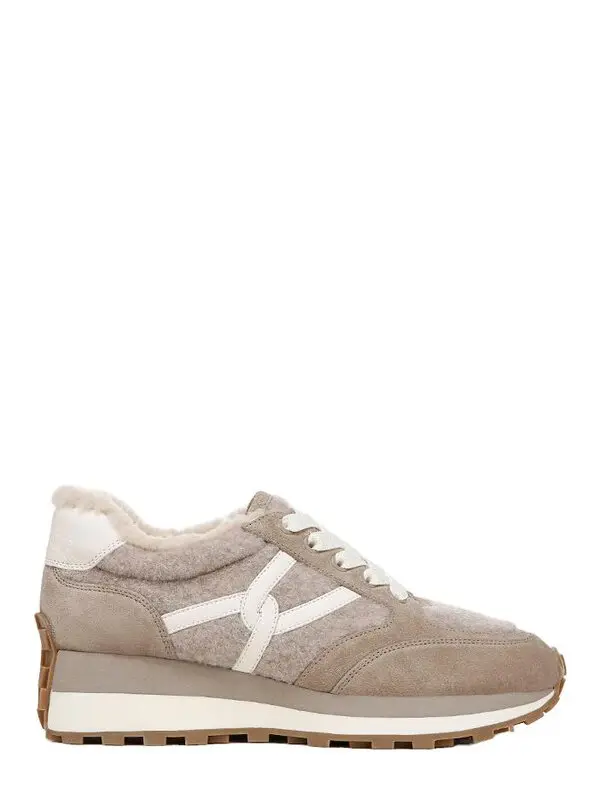 Veronica Beard Valentina Shearling Sneakers - Grey