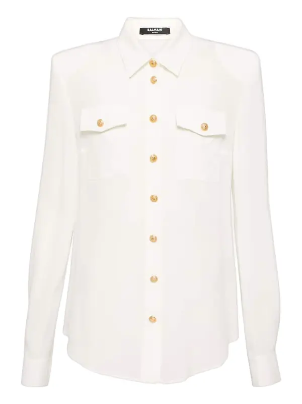 Balmain Crêpe De Chine Shirt - White