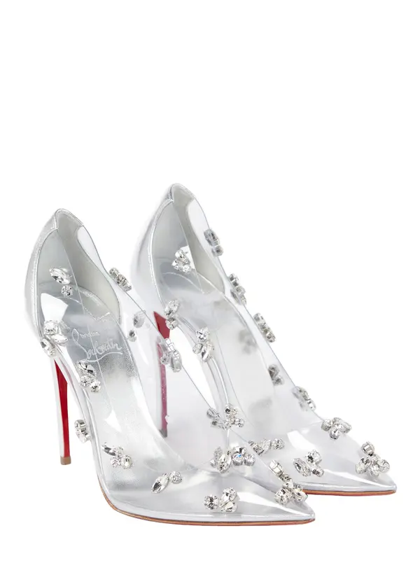 CHRISTIAN LOUBOUTIN Degraqueen Embellished Pumps - Silver