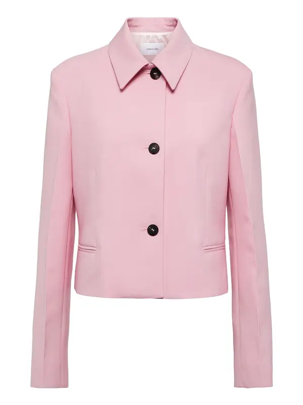 FERRAGAMO Virgin Wool Jacket - Pink