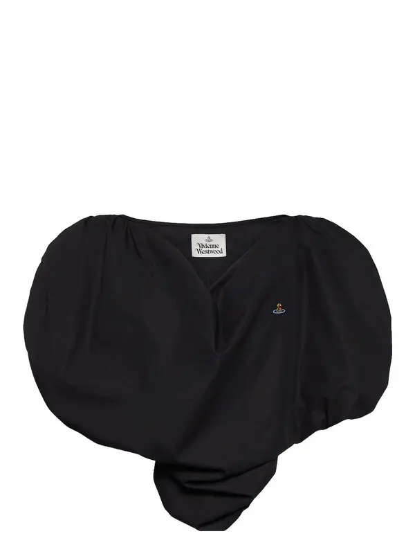 VIVIENNE WESTWOOD Heart Cotton Crop Top - Black