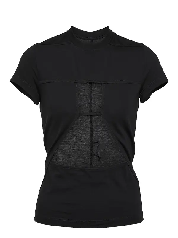Rick Owens Cutout Cotton Jersey T-shirt - Black