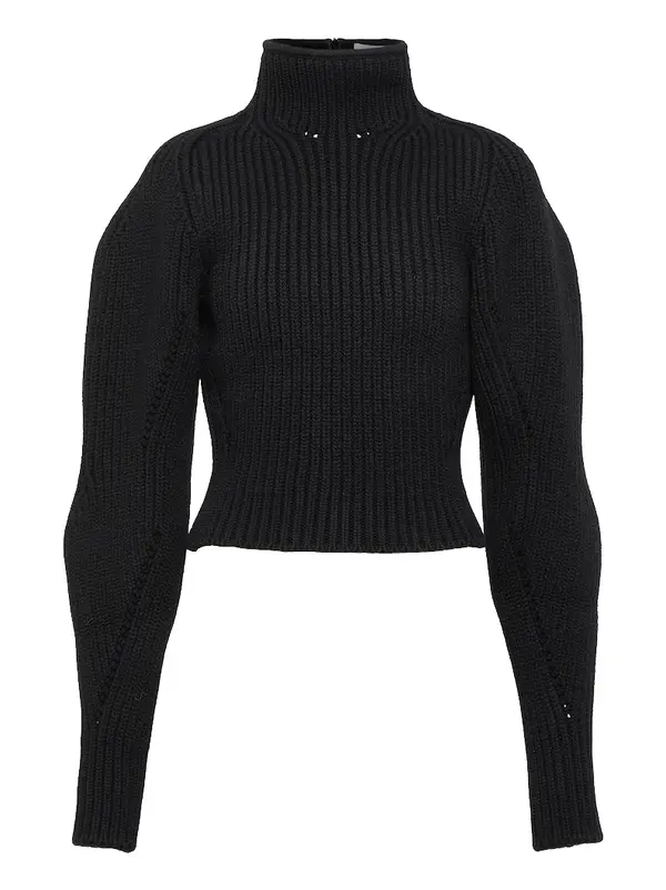 Alaïa Wool-blend Turtleneck Sweater - Black
