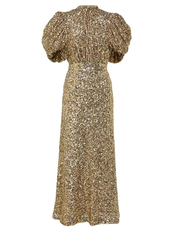 Remain Birger Christensen Sequined Midi Dress - Gold