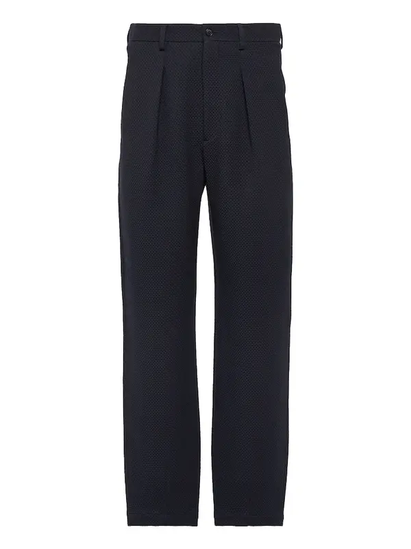 Giorgio Armani Straight Wool Trousers - Blue