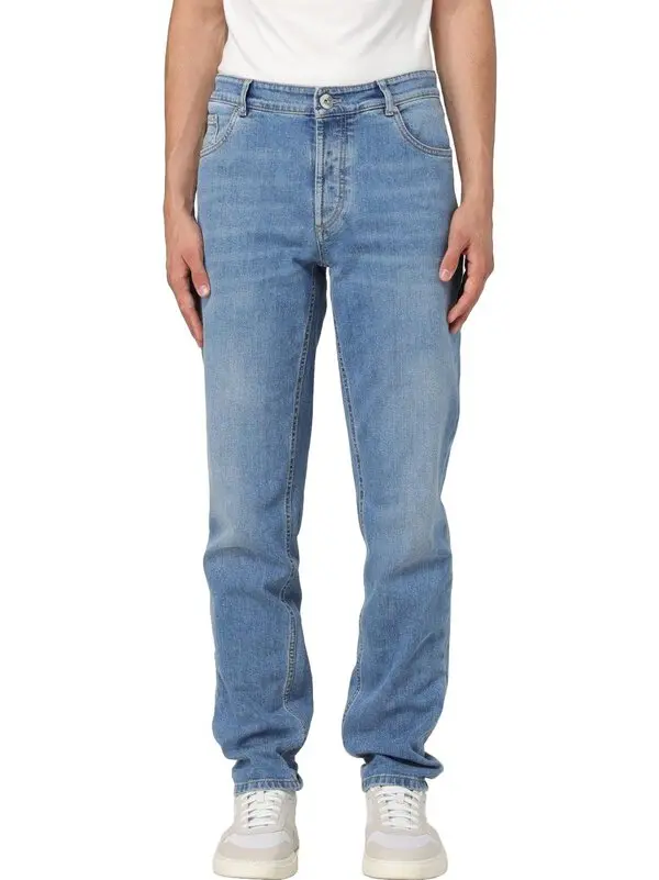 Brunello Cucinelli Mid-rise Straight Fit Jeans In Cotton - Blue 1