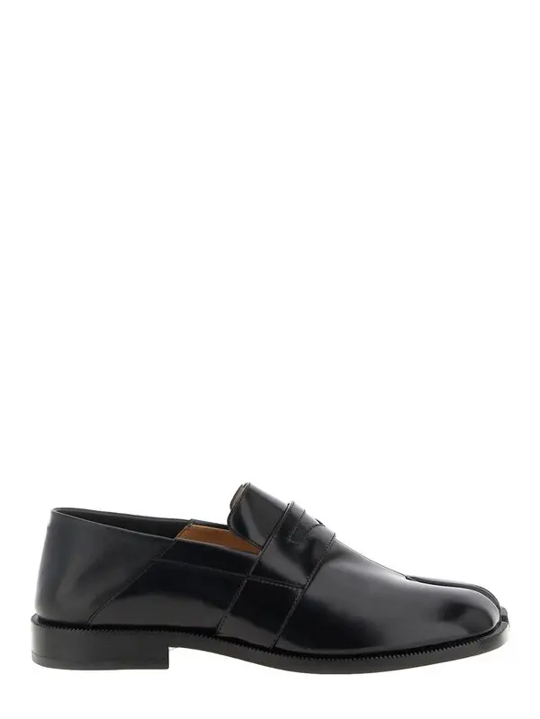 MAISON MARGIELA Tabi Split-toe Penny Loafers In Smooth Calfskin Leather - Black