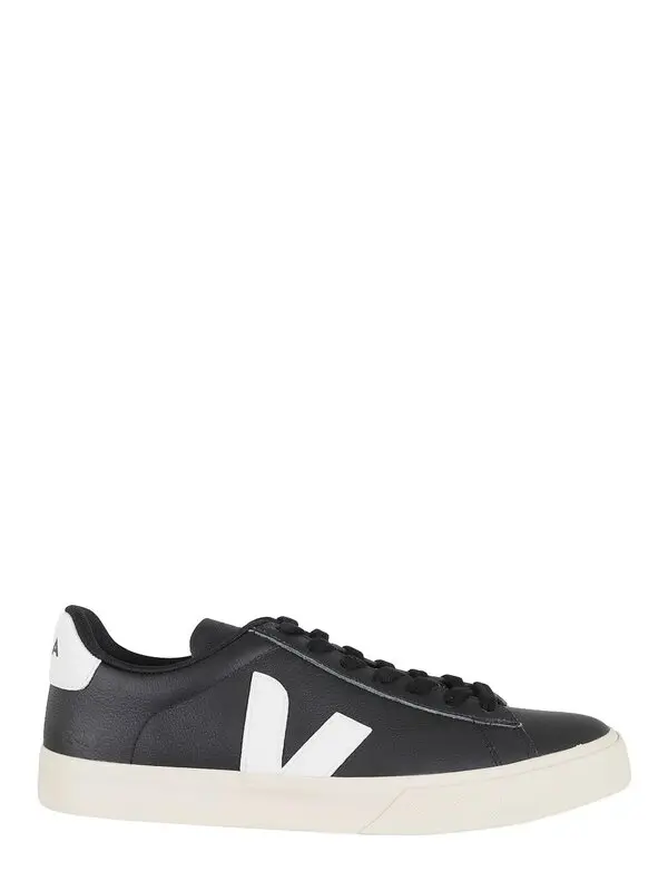 VEJA Campo Chromefree Low-top Sneakers In Sustainable Leather With Contrast Logo - Black