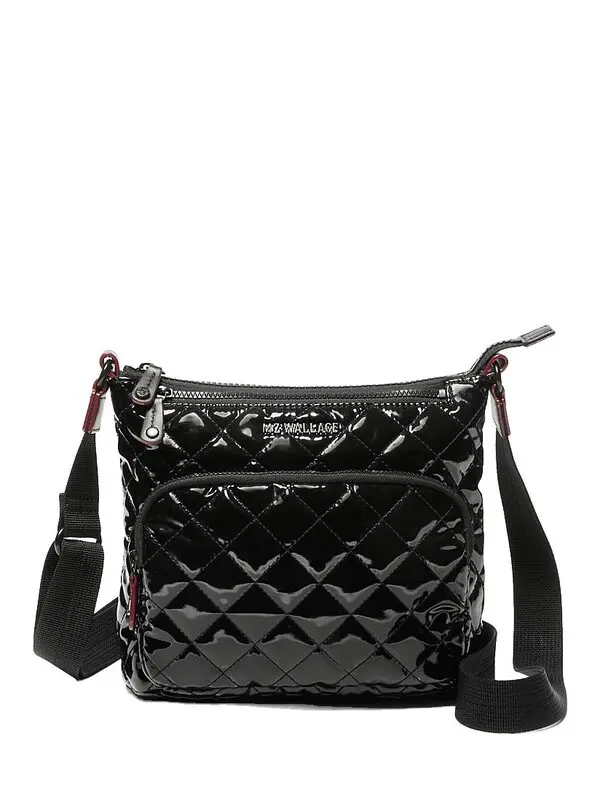 Mz Wallace Metro Scout Crossbody - Black Lacquer/silver