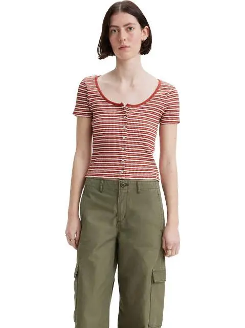 LEVI'S Britt Snap-front Top - Bossa Nova Red