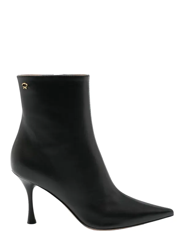 GIANVITO ROSSI 85mm Pointy-toe Leather Boots - Black