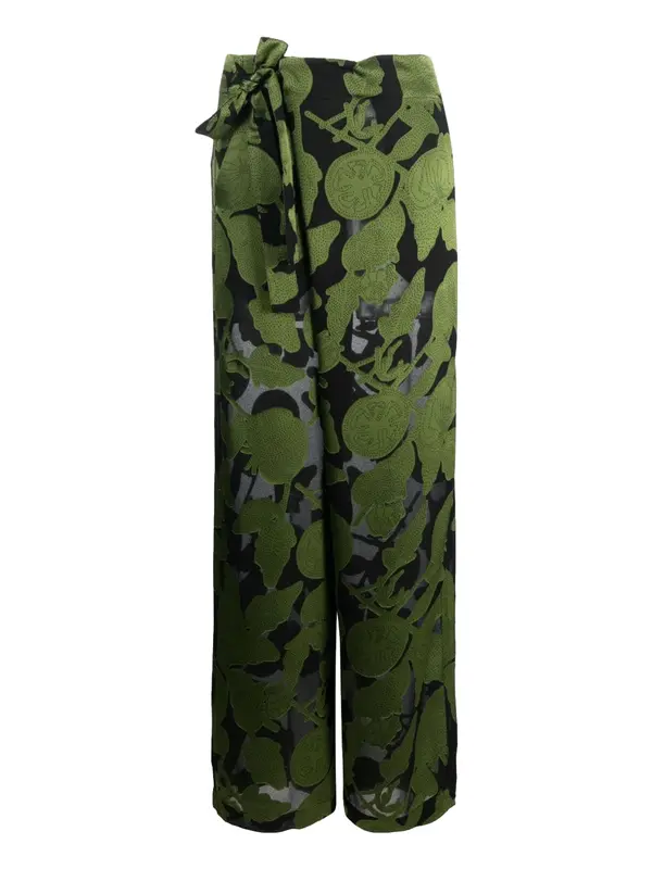 Henrik Vibskov Graphic-print Wrap Trousers - Green