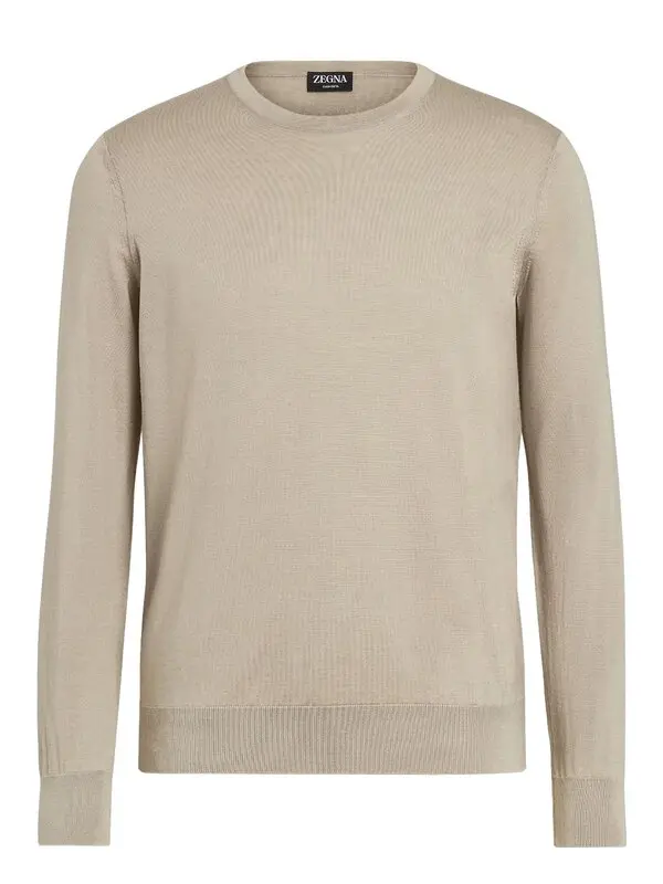 Zegna Cashseta Crew-neck Jumper - Neutrals