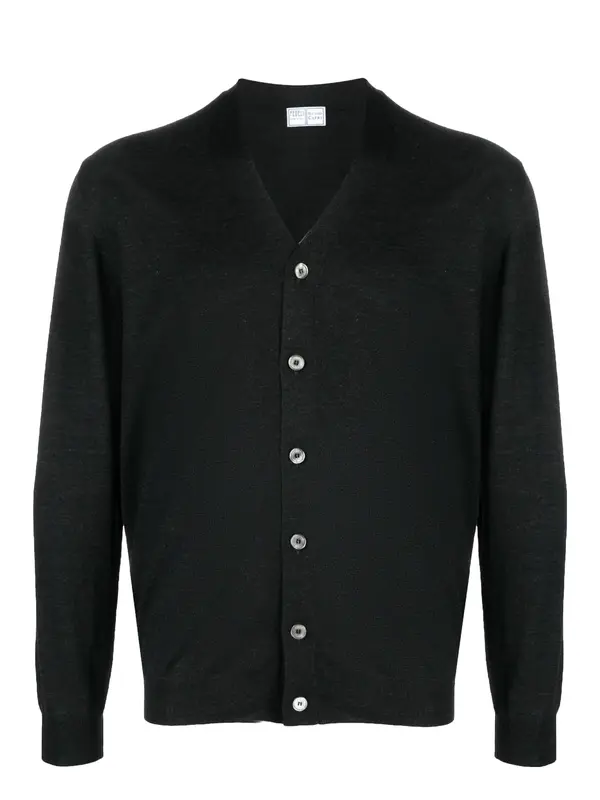 Fedeli Iconic Virgin Wool Cardigan - Black