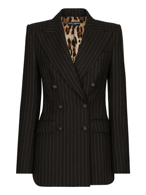 Dolce & Gabbana Double-breasted Striped Blazer - Brown