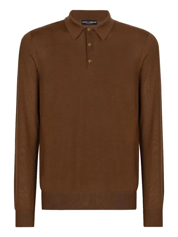 Dolce & Gabbana Cashmere Polo Sweater - Brown