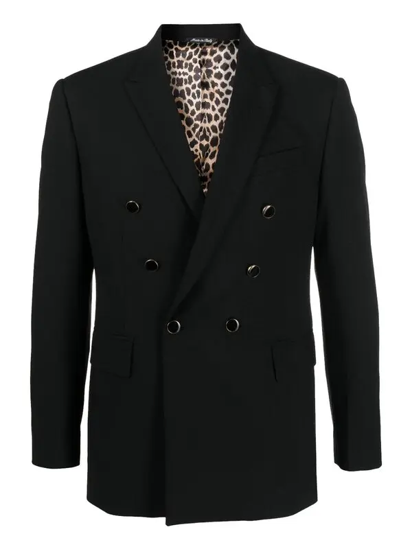 ERALDO Notched-lapel Double-breasted Blazer - Black