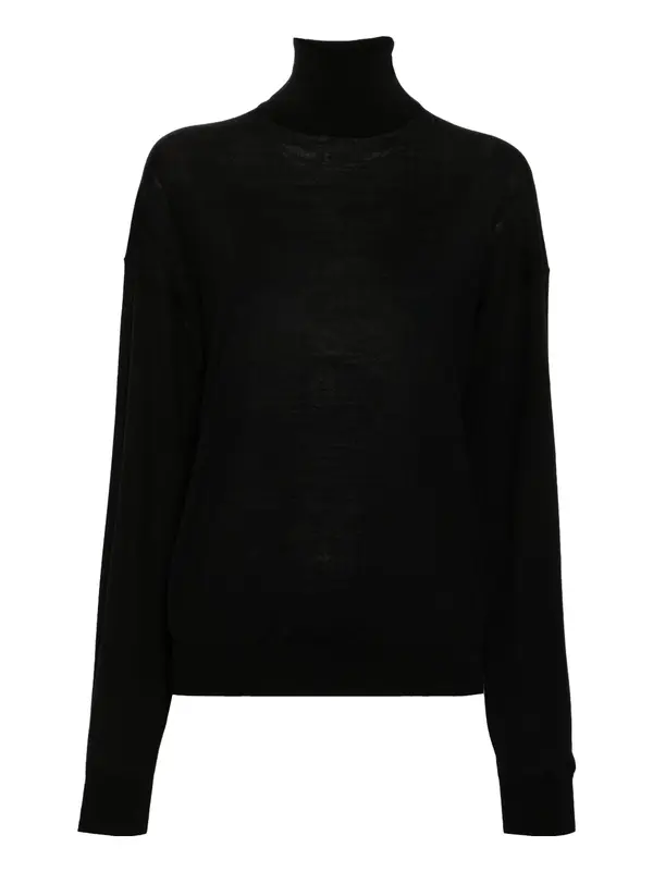 Saint Laurent High-neck Wool Jumper - Black